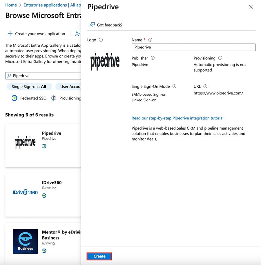 Using Pipedrive single sign-on with Microsoft Entra ID - Knowledge Base | Pipedrive
